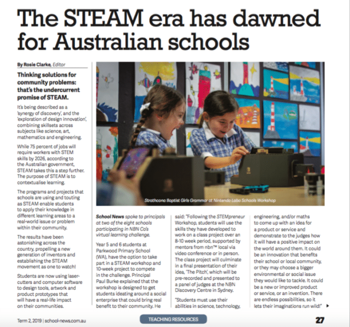 The STEAM era has dawned for Australian schools | Strathcona